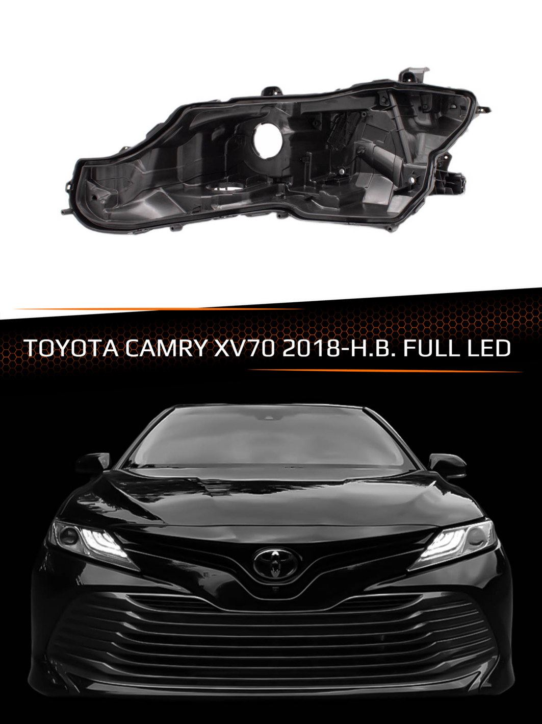 Корпус фары TOYOTA CAMRY XV70 FULL LED (2018-н. в.) (левый)