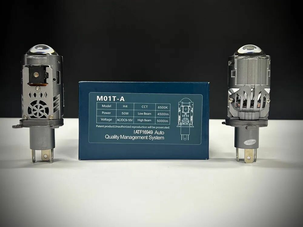 Мини линзы H4 Double Led 6500к для Lada Granta — фото 1