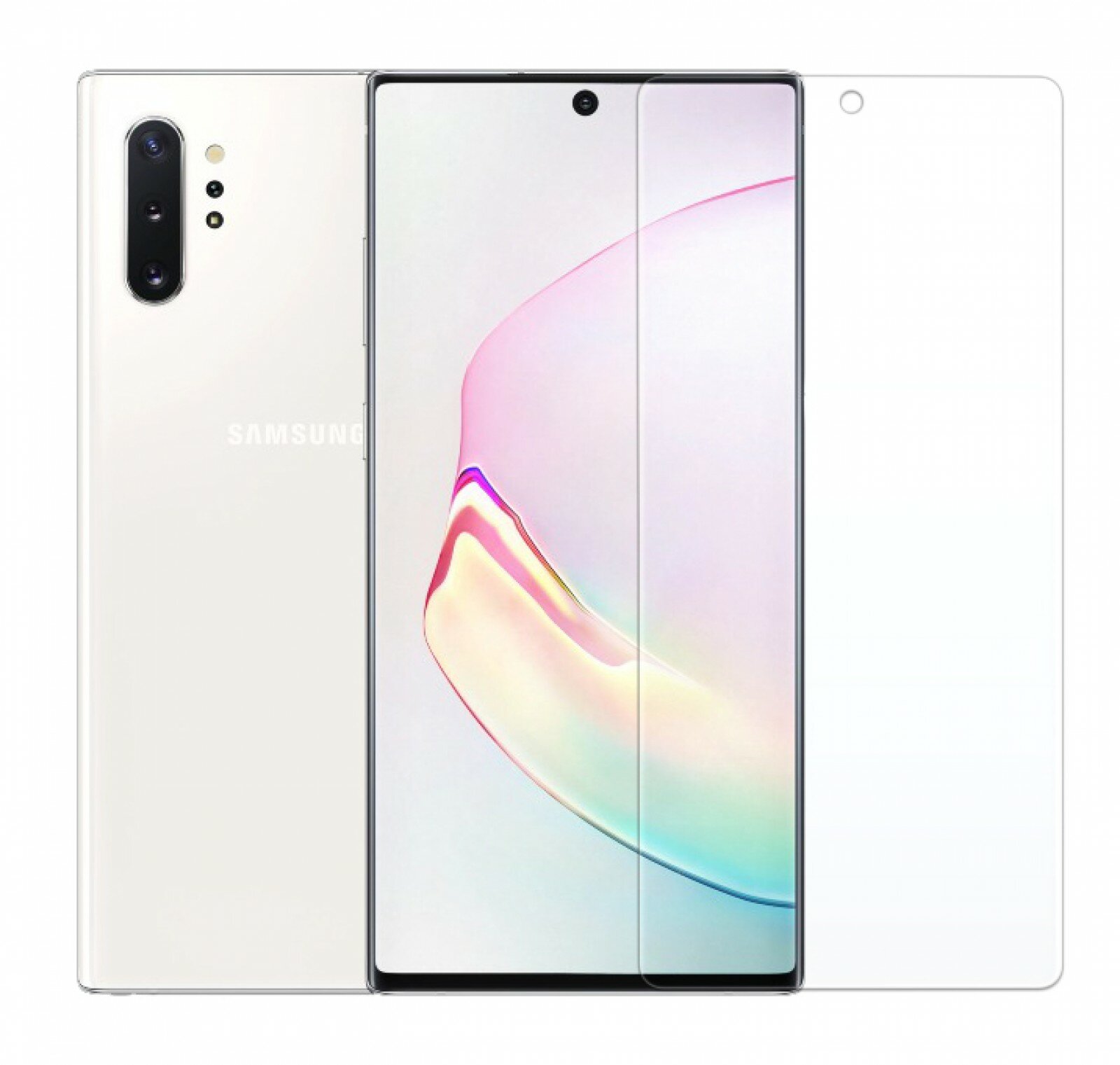 3D защитная пленка MyPads для Samsung Galaxy Note 10+ Plus с закругленными краями и глянцевой поверхностью