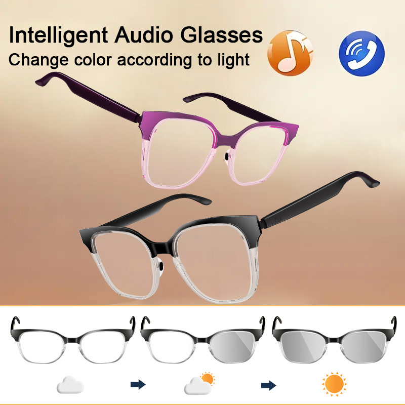 Очки, с Bluetooth, для смартфонов, изменение цвета, с наушниками