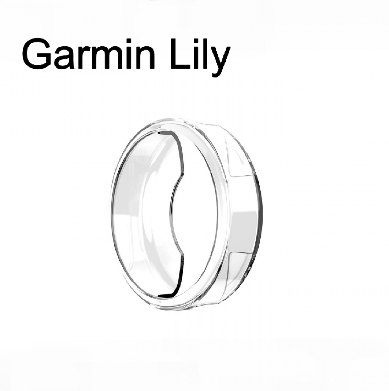 Защитный бампер-чехол MyPads для умных часов Garmin Lily из прозрачного силикона с противоударной защитой