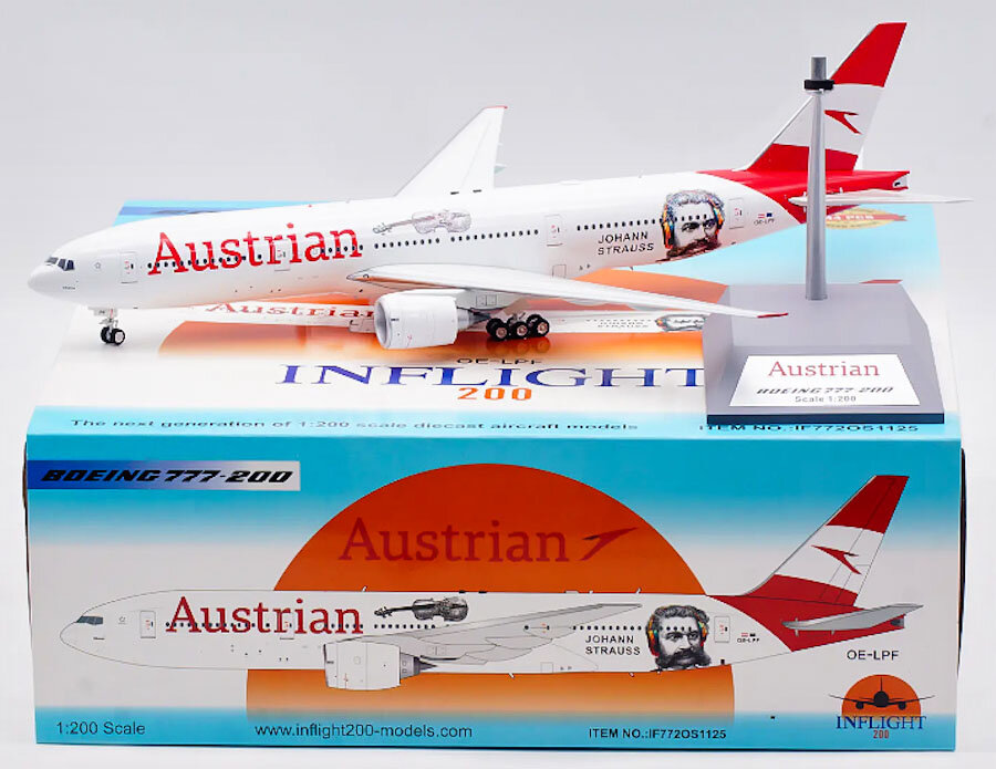 Inflight 200 Модель самолета Boeing 777-200ER "Johann Strauss" Austrian