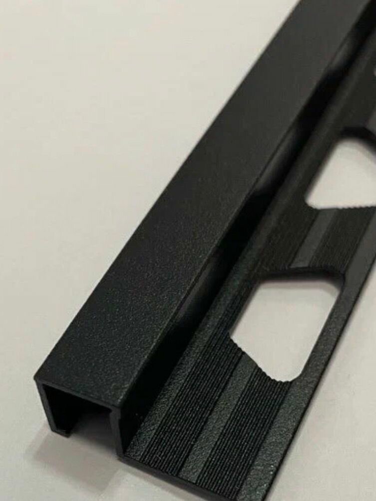 П-образный профиль 10х10 мм, Алюминиевый Черный муар 2700 мм -1 шт