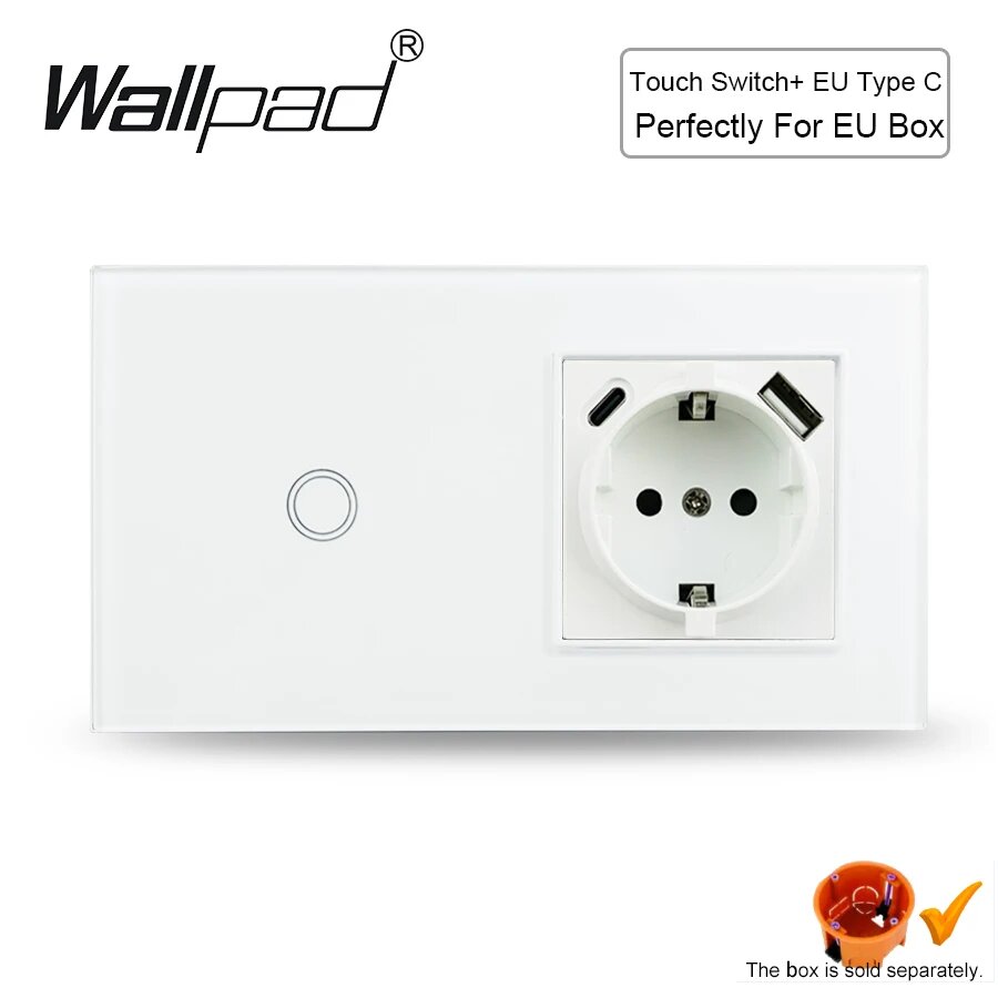 Wallpad Розетка сенсорная EU Type C Touch USB typec