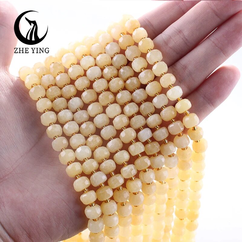 Бусины из апатита/цитрина/солнечного камня 6x8 мм, цвет 13Calcite