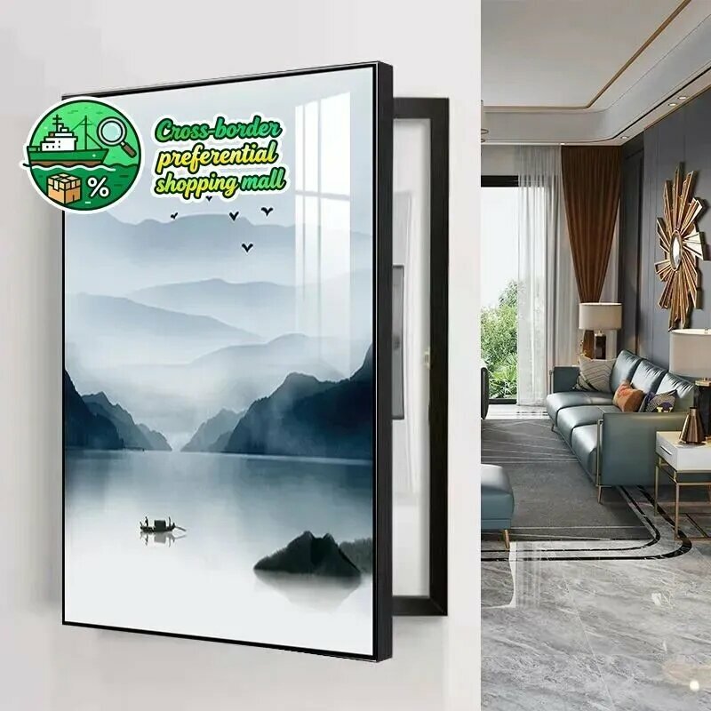 Восточная панель для электрощита 50x70 см Боковое открывание + Кристальное покрытие Бесследный монтаж
