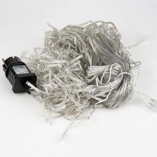 Бахрома светодиодная с эффектом мерцания Uniel ULD-B12006-195-TTK MULTI IP44, 12м. Соединяемая. 195 светодиодов. Разноцветный свет. Провод прозрачный, UL-00010880