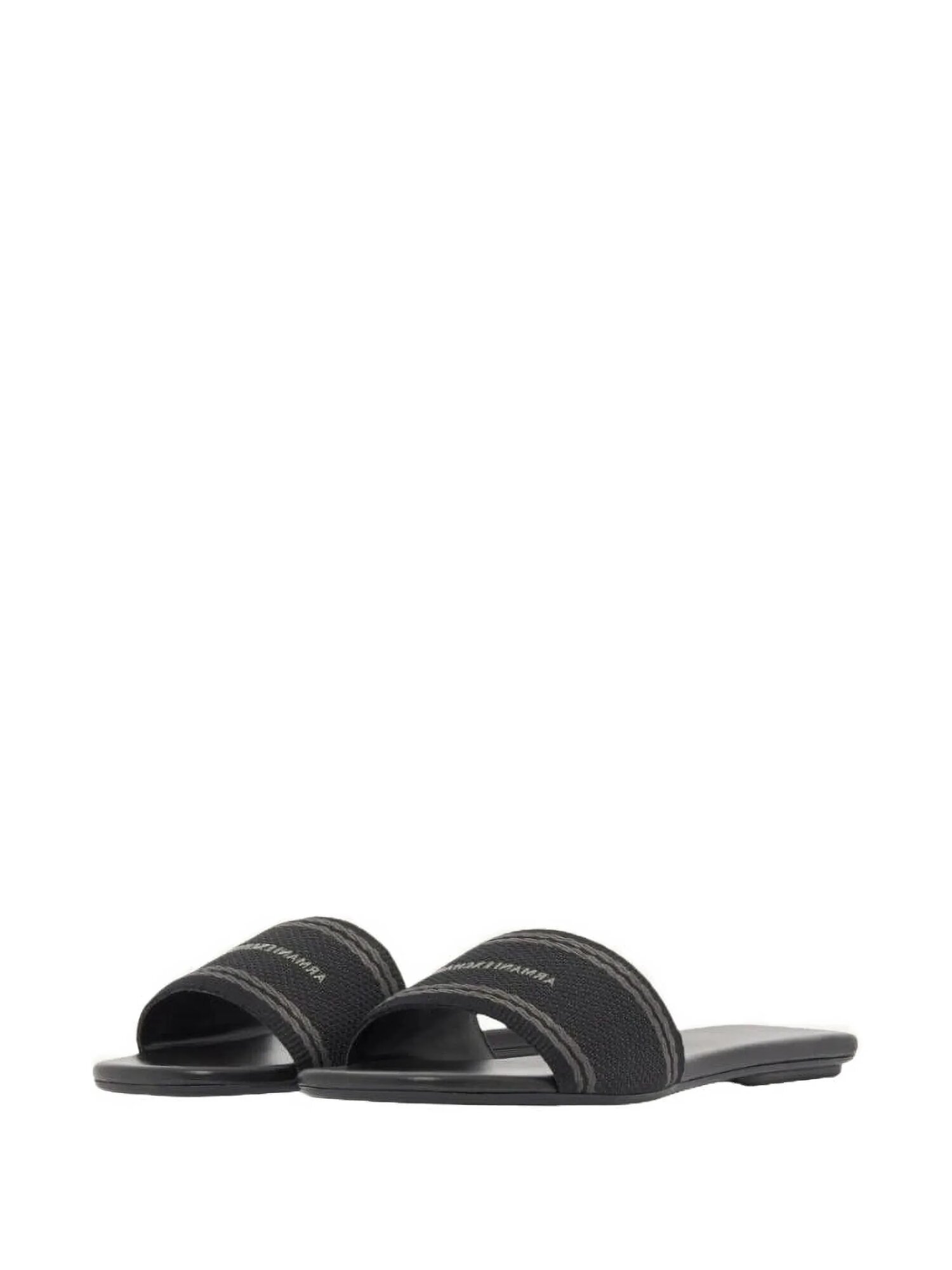 Босоножки Armani Exchange Logo-print sandals, размер 41, black/black — фото 1