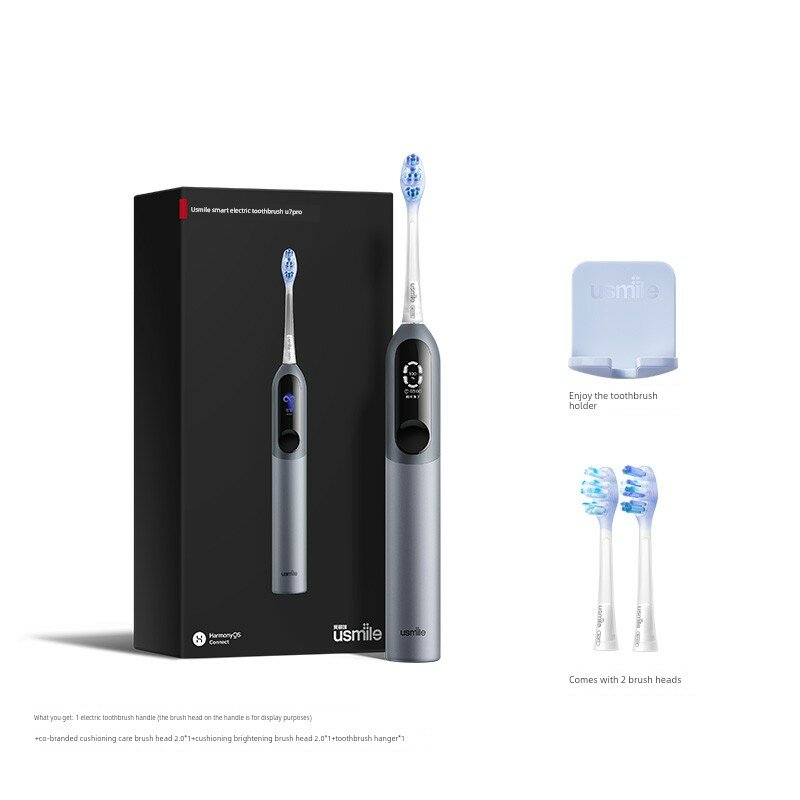 Электрическая зубная щетка usmile U7 Pro в ледяном синем цвете — технология продвинутой чистки, беспроводная зарядка,