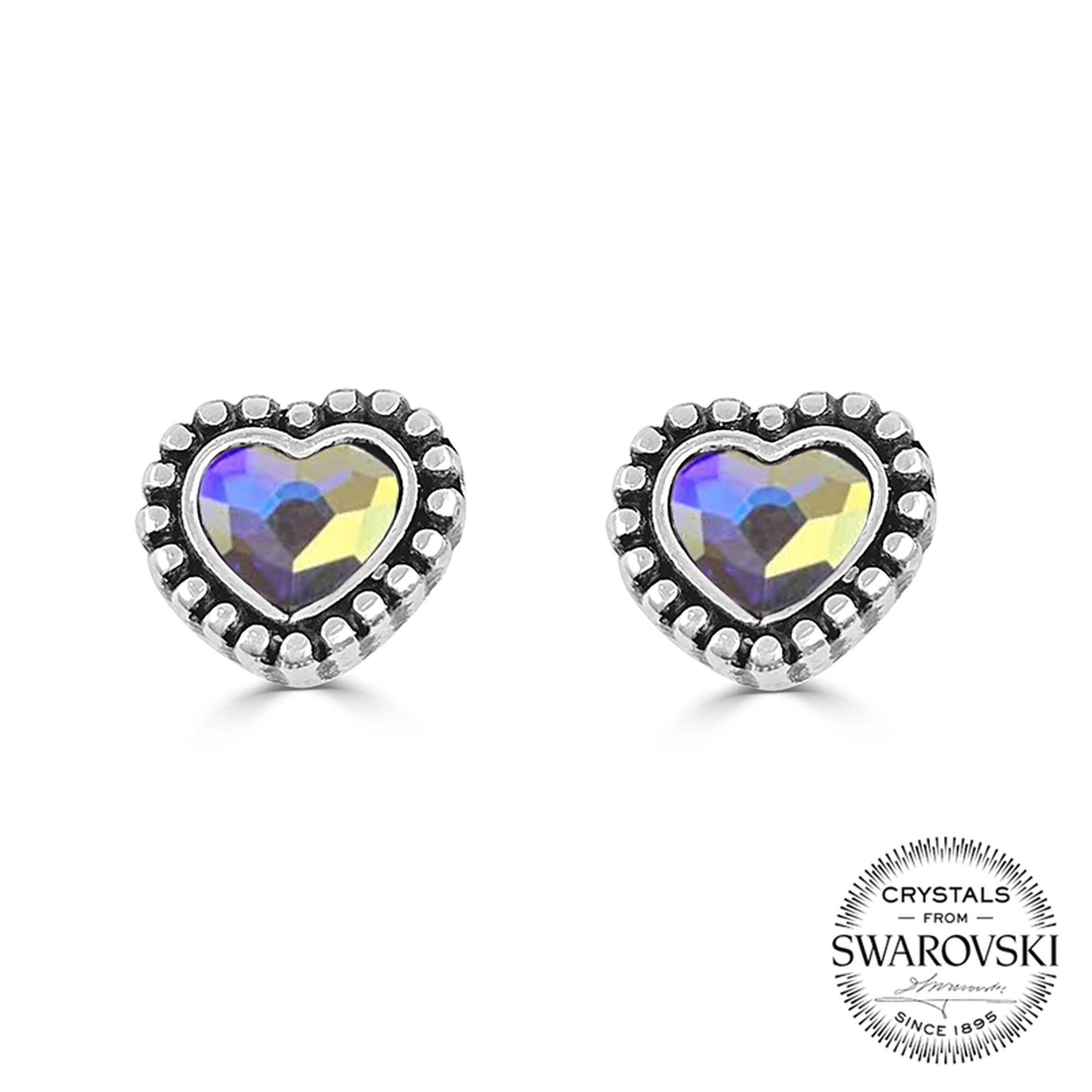 Серьги пусеты, кристаллы Swarovski