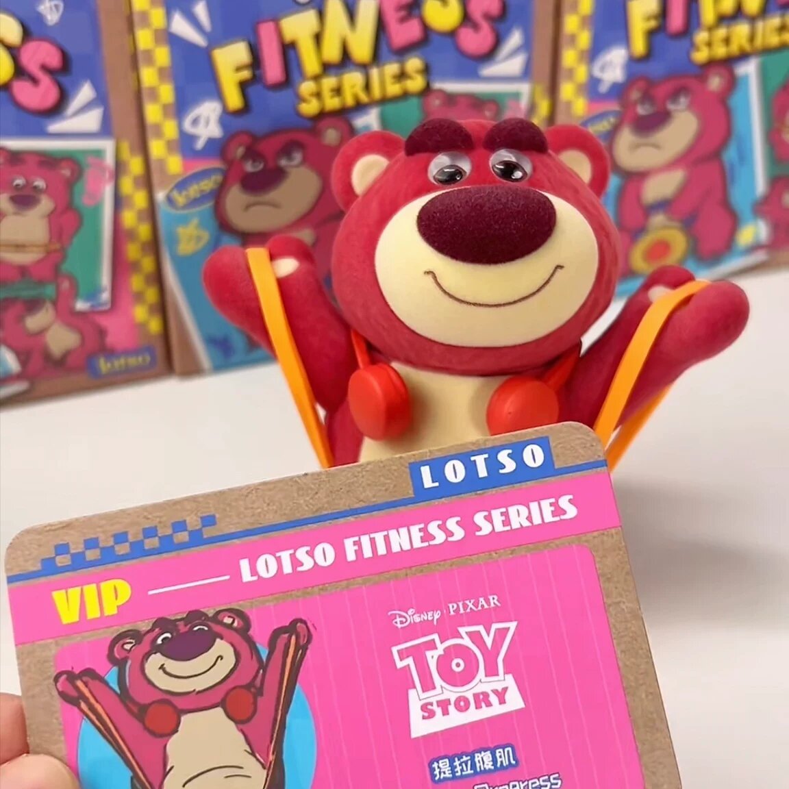 52TOYS Strawberry Bear Fitness Series Blind Box Figurine Trendy Flocked Doll Birthday Gift for Girls Четвёртое