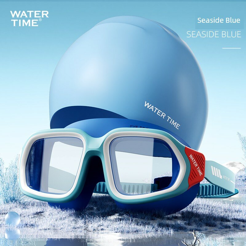 Очки для плавания WaterTime для детей, для мальчиков, водонепроницаемые, противотуманные, высокой четкости, для