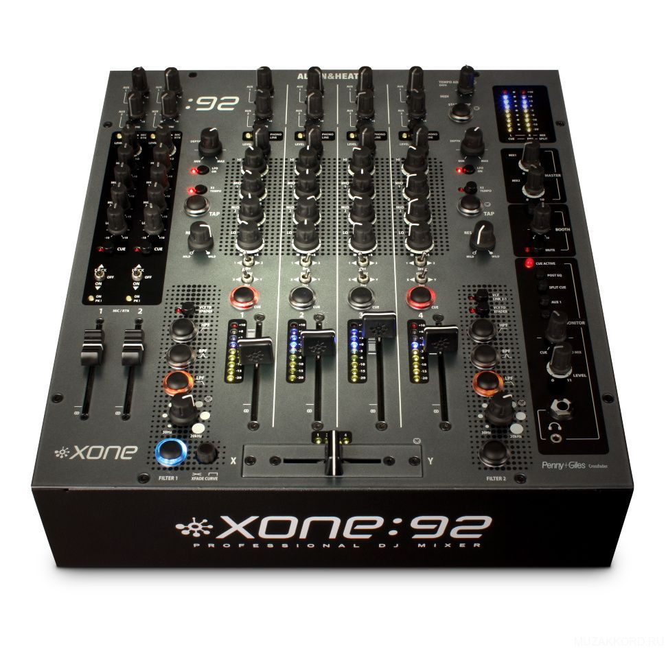 XONE:92/DJ-микшер, 2 микрофонных, 4 двойных стерео входа phono/ALLEN&HEATH