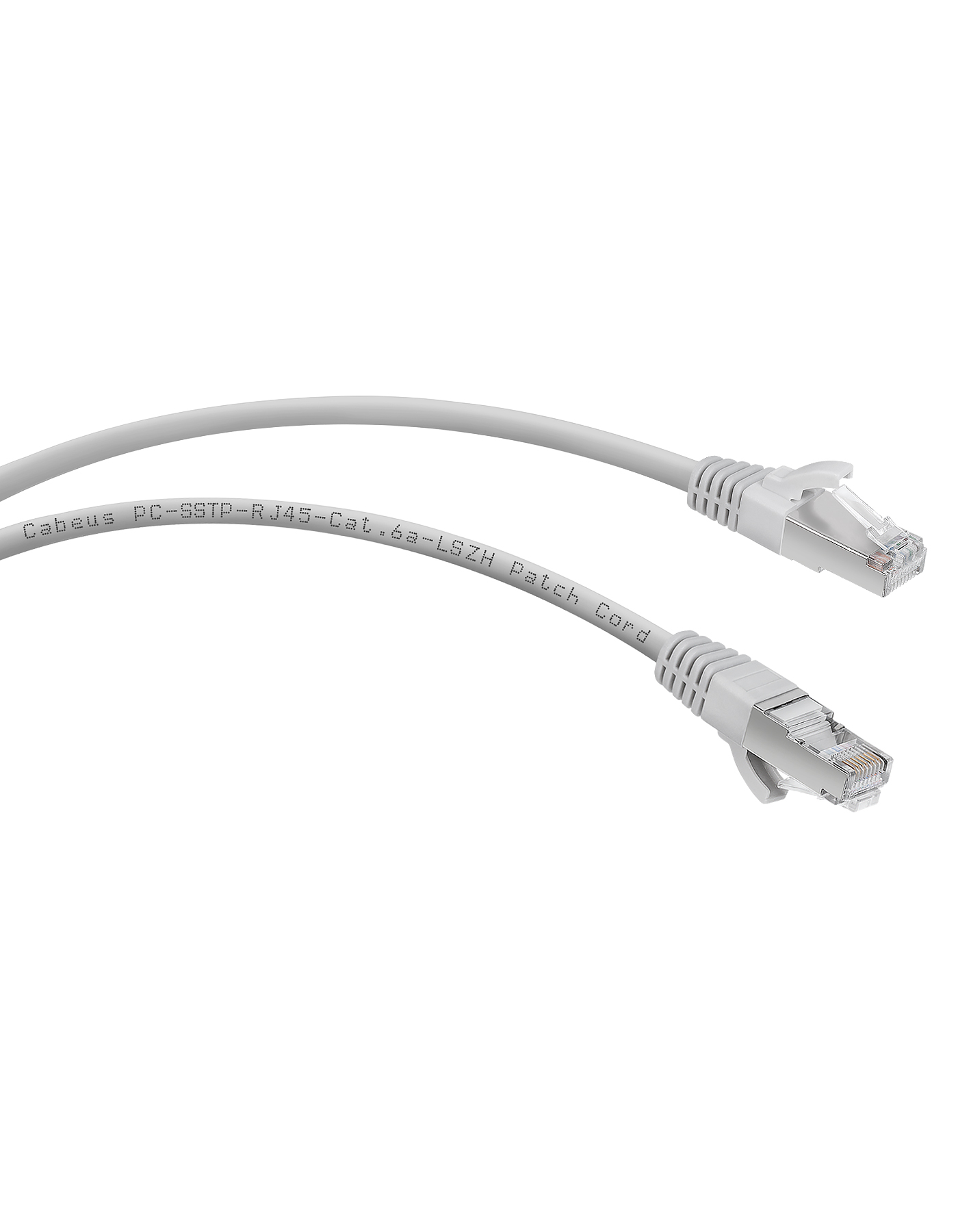 Кабель патч-корд SSTP 6a кат. 10м Cabeus PC-SSTP-RJ45-Cat.6a-10m-LSZH 10G, экранированный, LSZH, серый