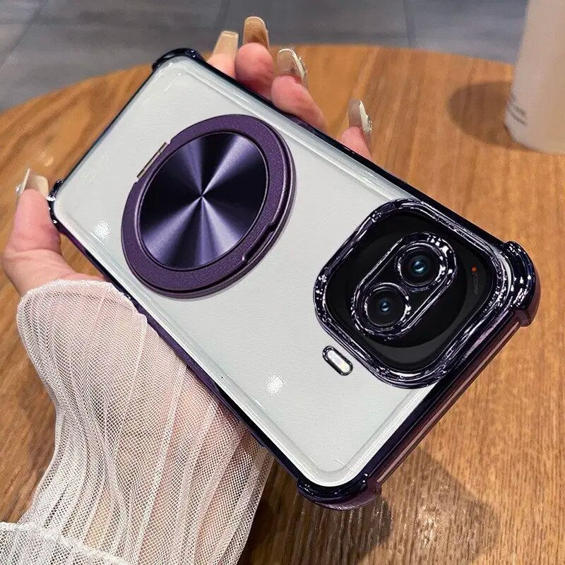 Чехол для iQOO 15R Z11 Turbo 360 ° Магнитная вращающаяся подставка, purple With stand, iQOO 15R