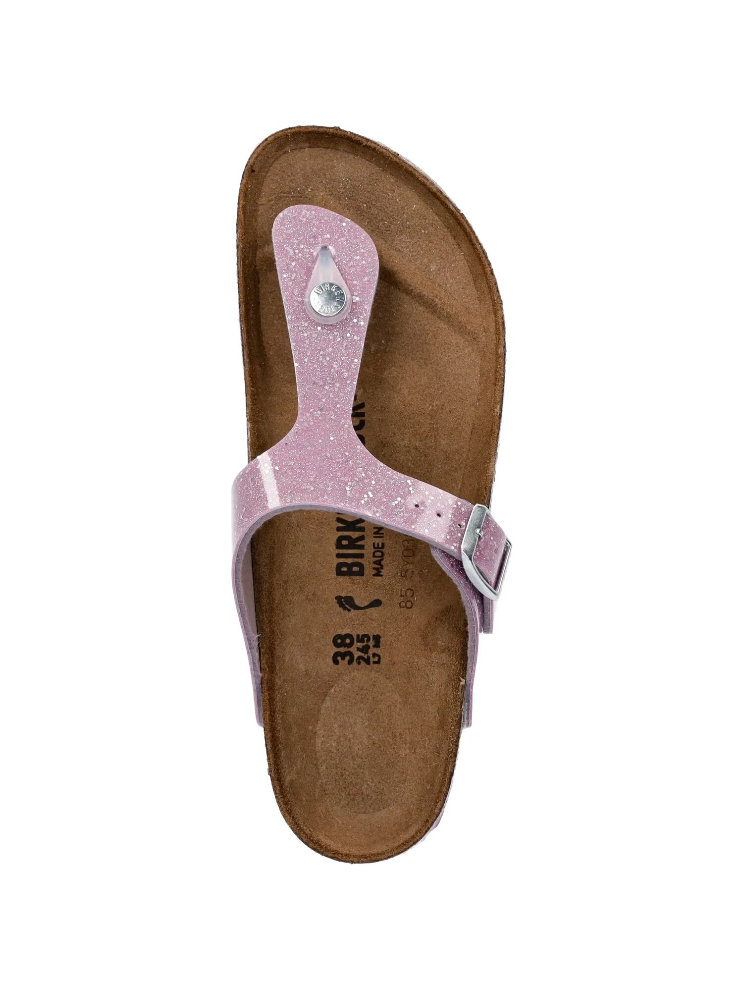 Шлёпанцы Birkenstock Glitter-effect buckle-fastening slides, размер 38 EU, фиолетовый — фото 1