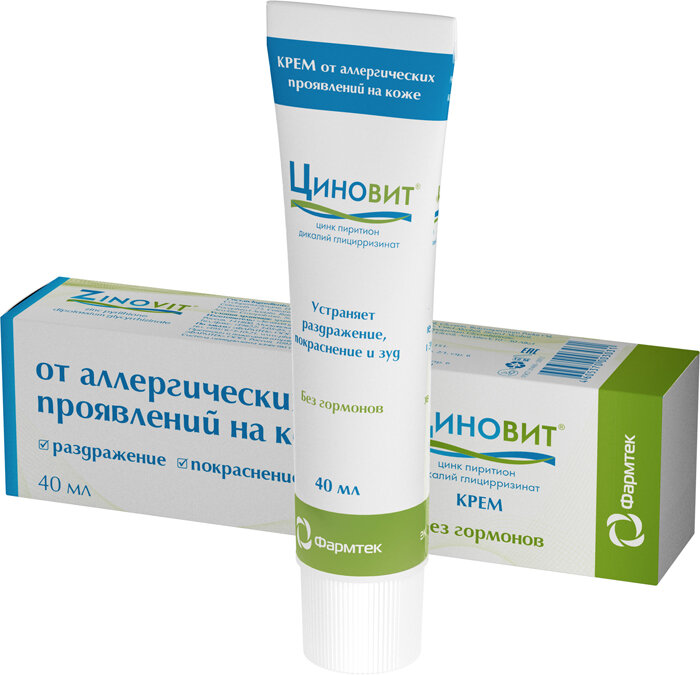 Крем от аллергических проявлений на коже "Циновит", 40 гр.