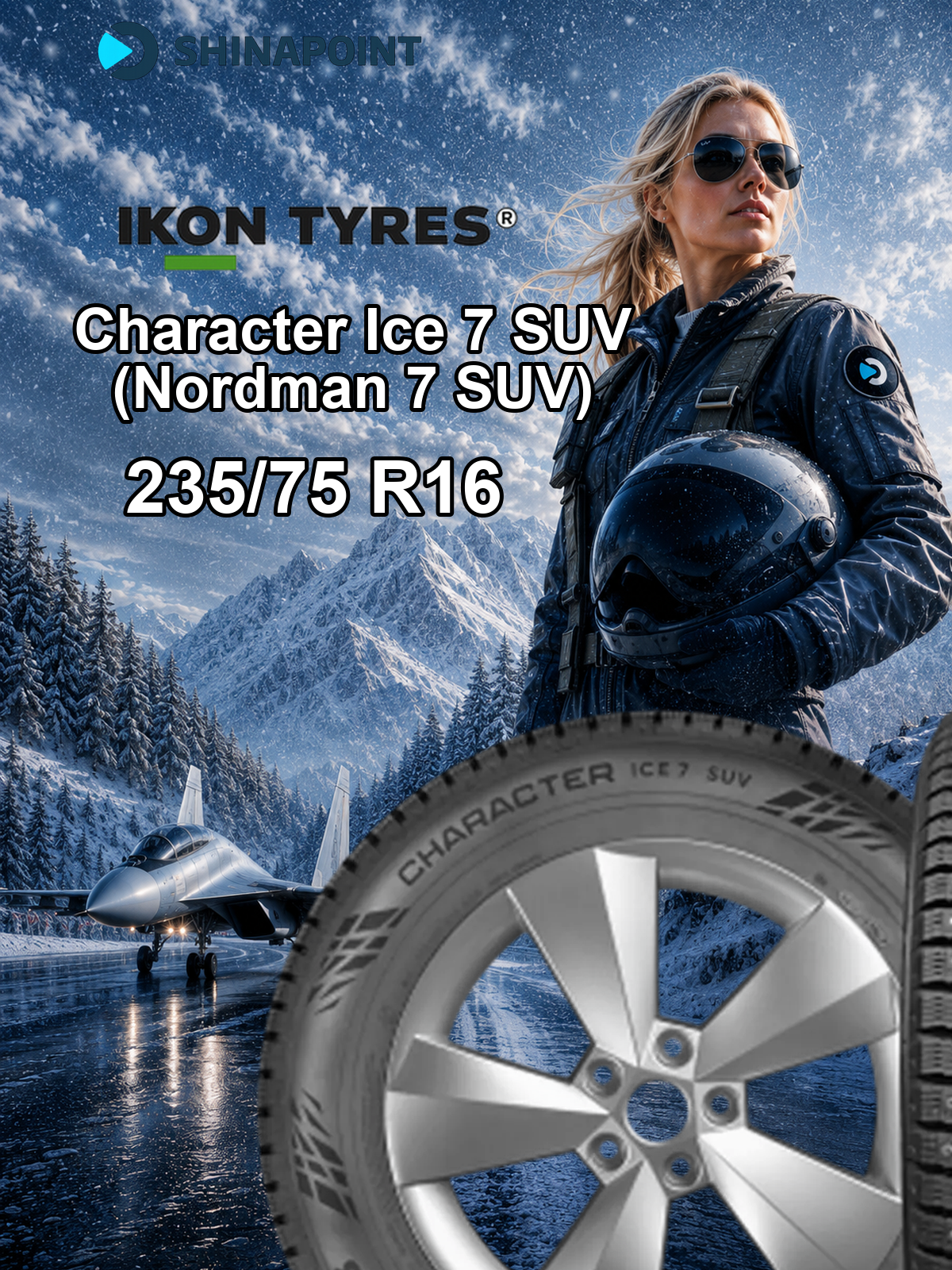 Шины зимние R16 235 75 108 T автомобильная зимняя резина IKON TYRES модель Character Ice 7 SUV (Nordman 7 SUV)
