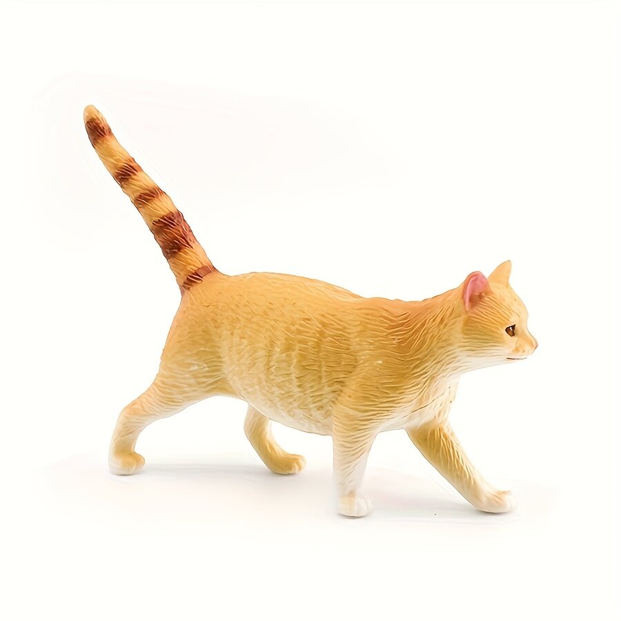 Миниатюрная модель кота, рыжий табби, британская короткошерстная, ленивый кот, статическое украшение для стола, модель 3365