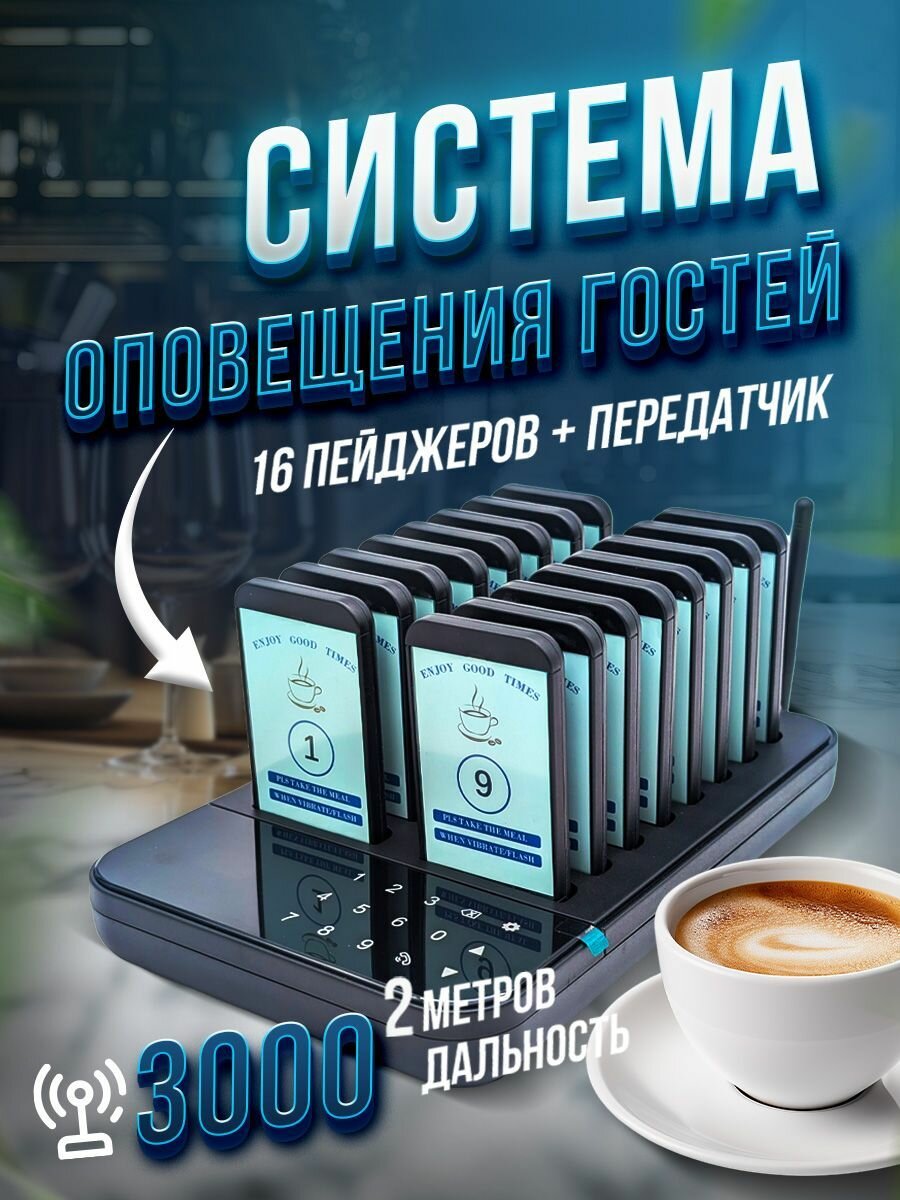Дистанционные пейджеры и система вызова оповещения клиентов о готовности заказа для ресторанов, фаст фуда, фуд кортов, Биперы Qwik.pro
