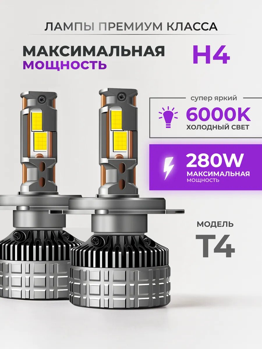 Светодиодные led лампы для авто T4 h4