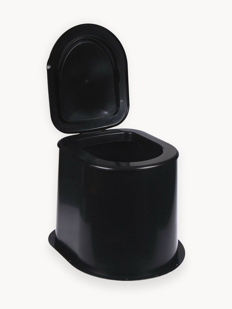 Туалет дачный, h = 35 см, без дна, с отверстиями для крепления к полу, чёрный