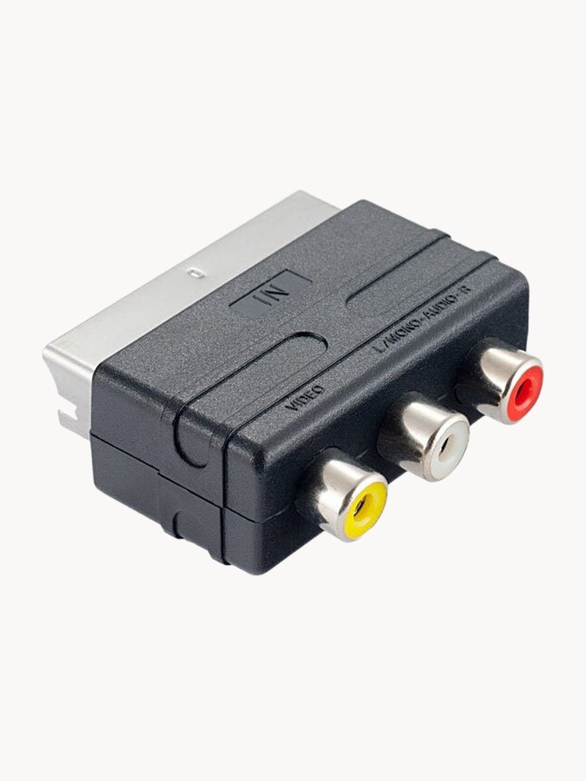 Переходник PERFEO SCART (21 pin) вилка "IN" - 3xRCA розетка, видео + стерео-аудио (A7007)