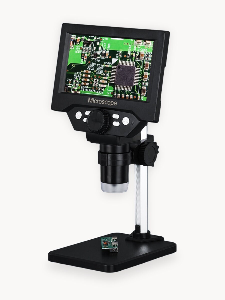 Электронный микроскоп с 5,5-дюймовым ЖК-дисплеем с 1000-кратным увеличением и 8 светодиодными лампочками