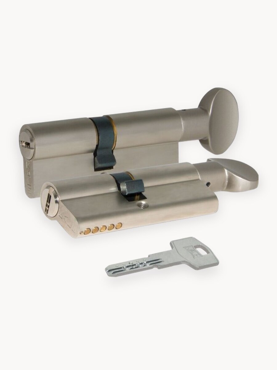 Цилиндровый механизм с вертушкой Kale Kilit 164 BM/90 (40+10+40) mm никель 5 кл.