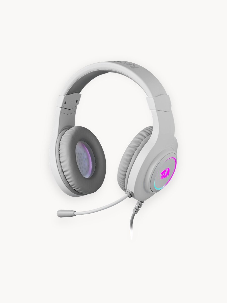 Игровая гарнитура REDRAGON HYLAS белая (2 x 3,5-мм джек, USB, 50 мм, RGB подсветка)