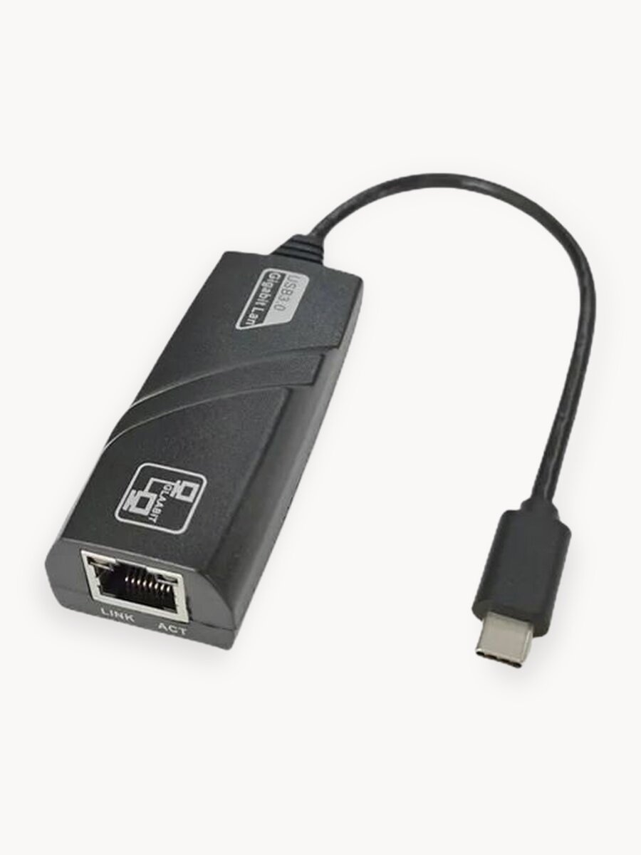 Type-C Hub Lan Adapter/ Сетевая карта Type-C/ Ethernet адаптер сетевой/ RJ45 переходник LAN Интернет 1000 Мбит/с