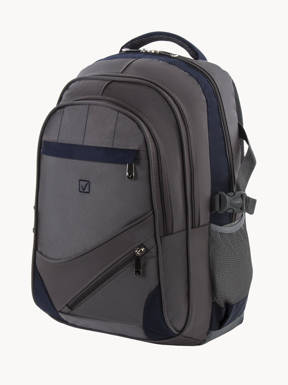 Рюкзак для школы и офиса BRAUBERG (брауберг) "MainStream 1", 45х32х19 см, 35 л, ткань, серо-синий, 224445