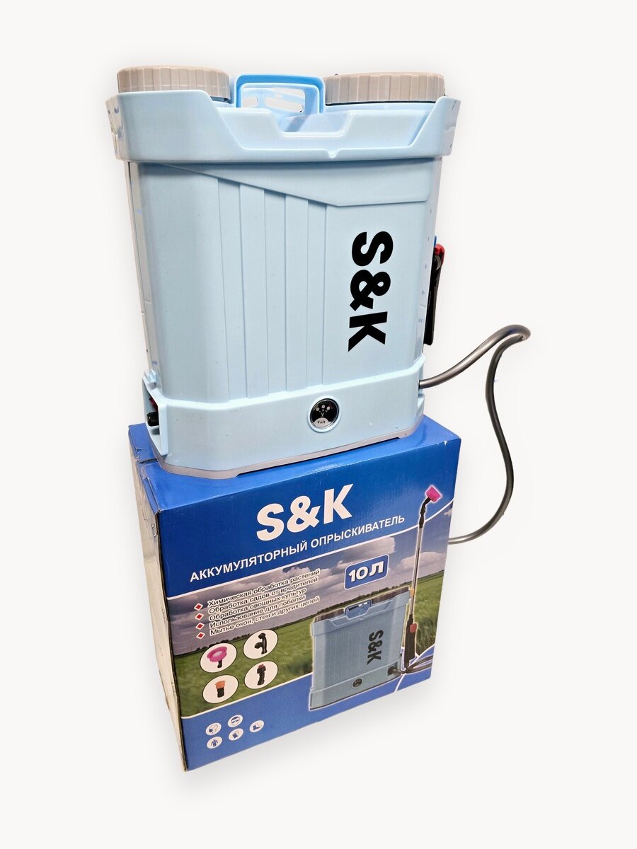 Опрыскиватель S&K, SKLI-10B, 10л, ранцевый, с литий-ионный аккумулятором