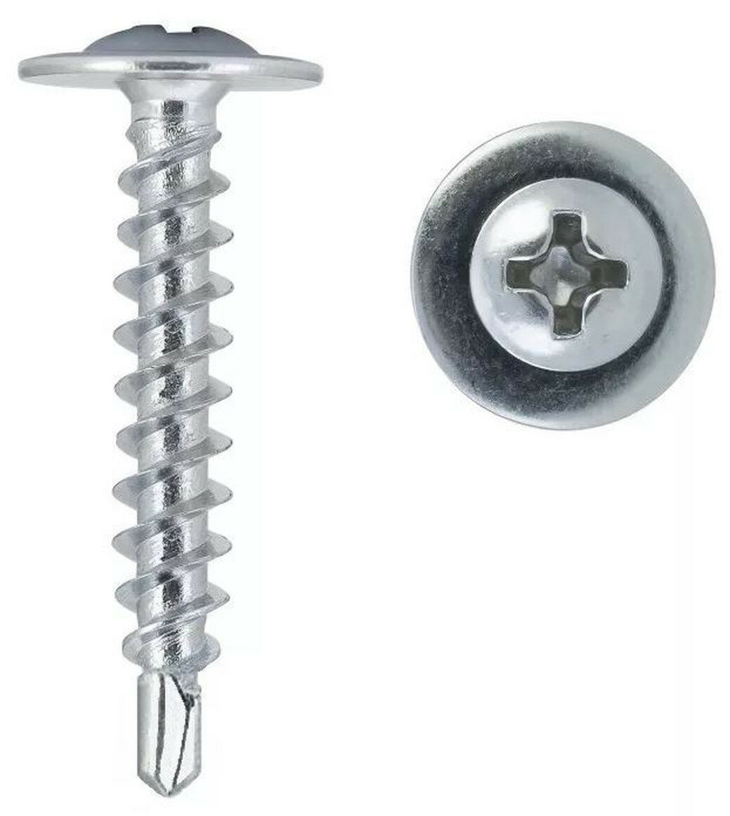 Саморезы Кач-Крепеж 0047366, сталь, 4,2x32 мм, с пресс-шайбой, 320 шт