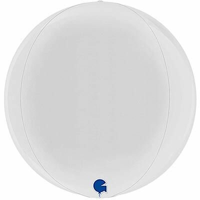 Воздушный шар GRABO "3D сфера", без рисунка, Пастель White, 15 дюймов
