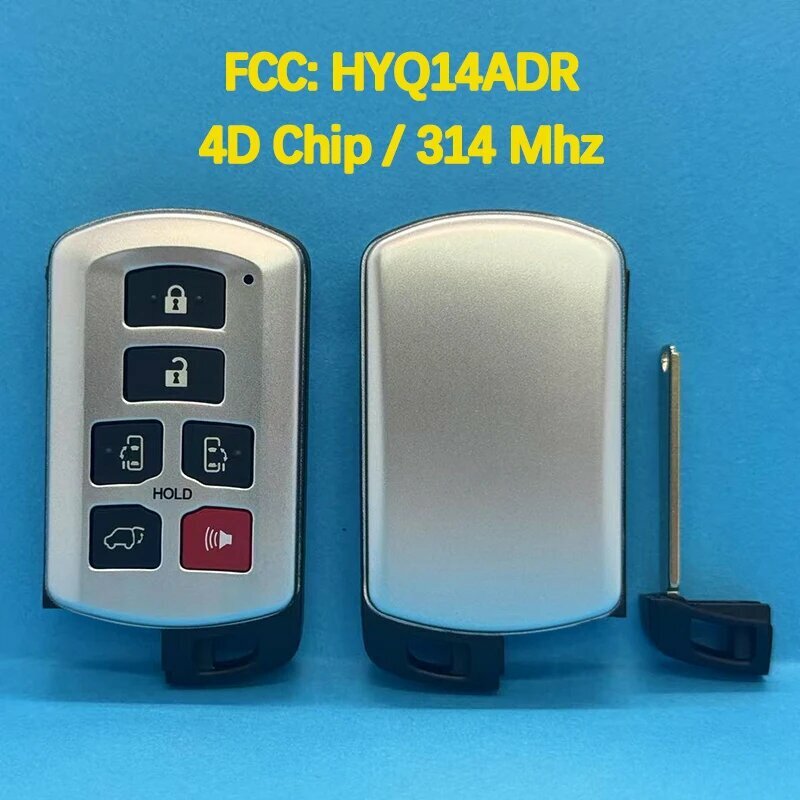 CN007211 Aftermarket, 6 кнопок, умный дистанционный ключ FCC HYQ14ADR, 4D чип, 314 МГц, без ключа для Toyota Sienna 2011-2019