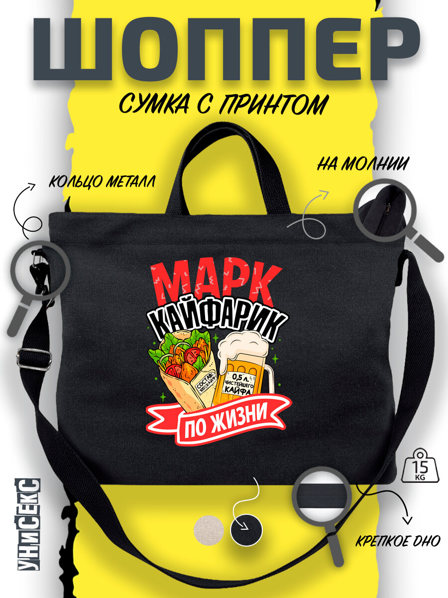 Сумка  шоппер y2k через плечо Марк