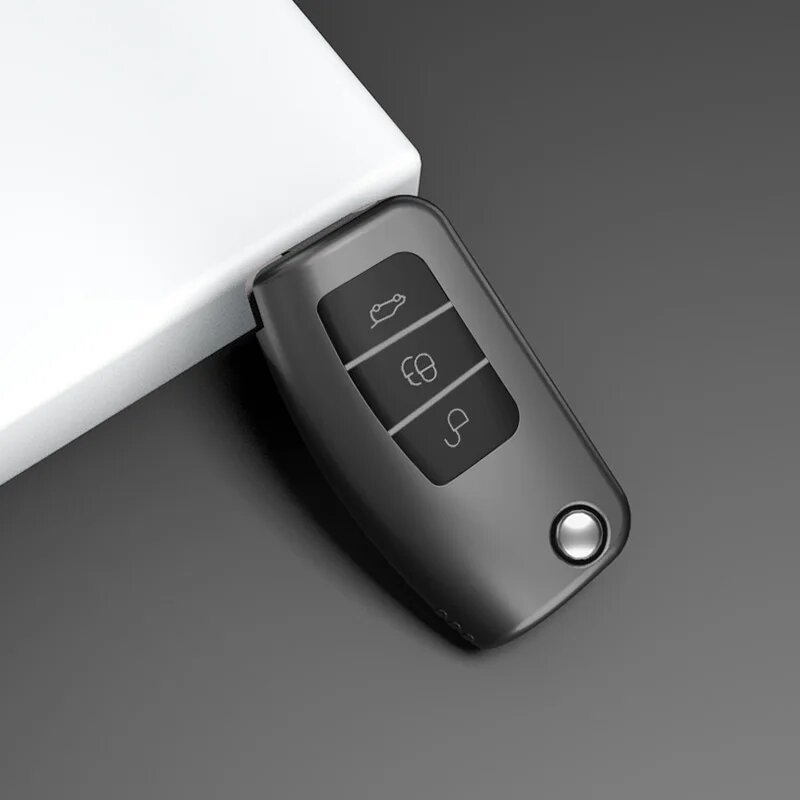 Автомобильный складной чехол для ключей для Ford Focus 2 3 Ecosport C-Max S-Max Ka A grey shell