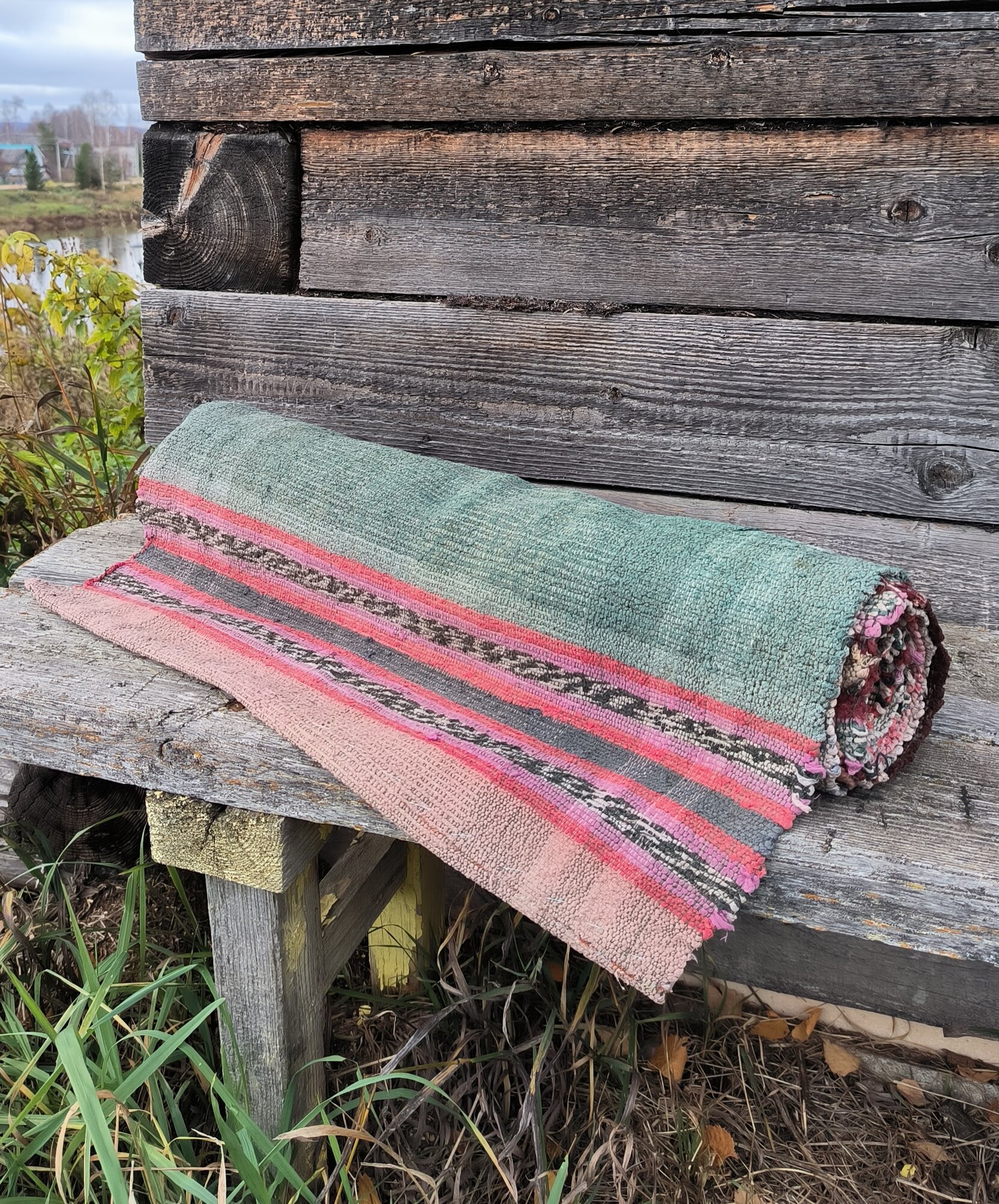 Половик домотканый разноцветный 4,37м./0,55м.