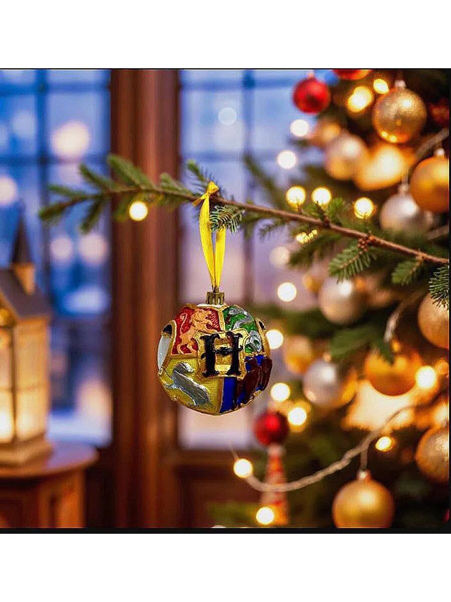 Елочная игрушка Shev4enko "Герб Гарри Поттер", ручная работа, 8 см