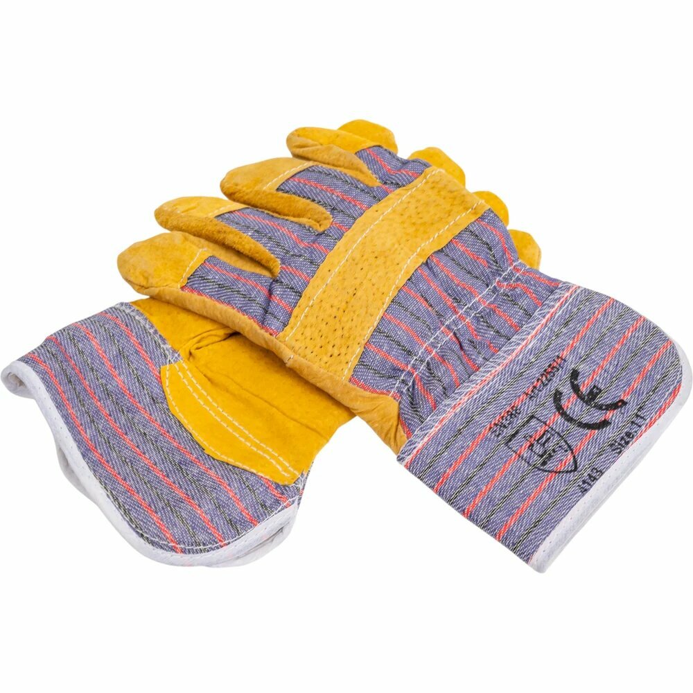 Зимние меховые рабочие краги берта спилковая кожа, размер XL 192