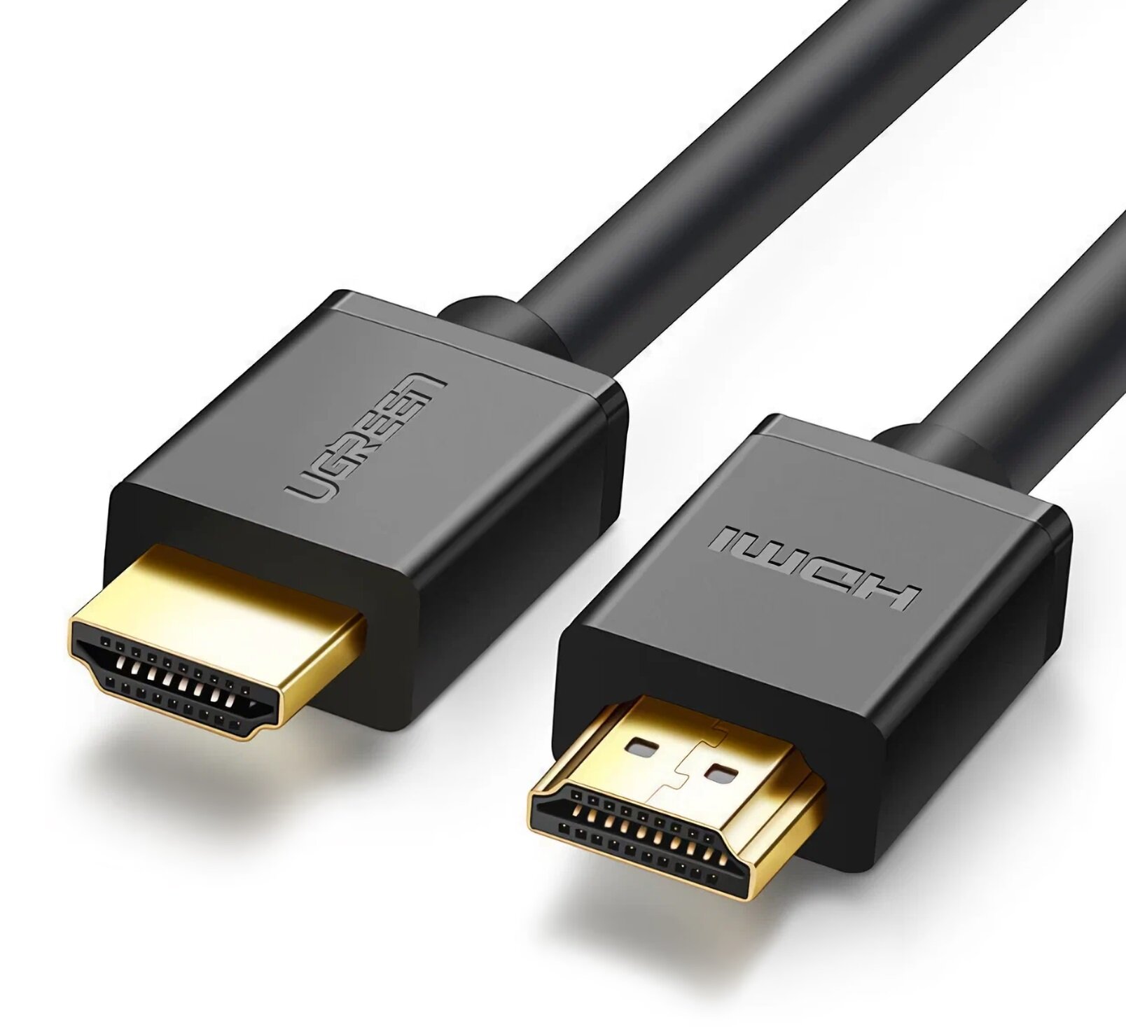 Кабель Ugreen HD104-10106 HDMI to HDMI, силиконовый круглый, 1m, Black