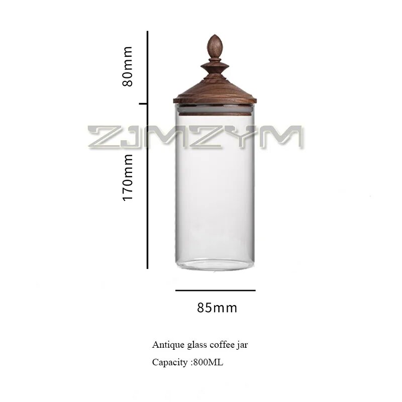 Банка из боросиликатного стекла, резервуар для хранения кофейных зерен, деревянная крышка из черного ореха, стеклянный резервуар для хранения, диспенсер для зерна, кухонные принадлежности