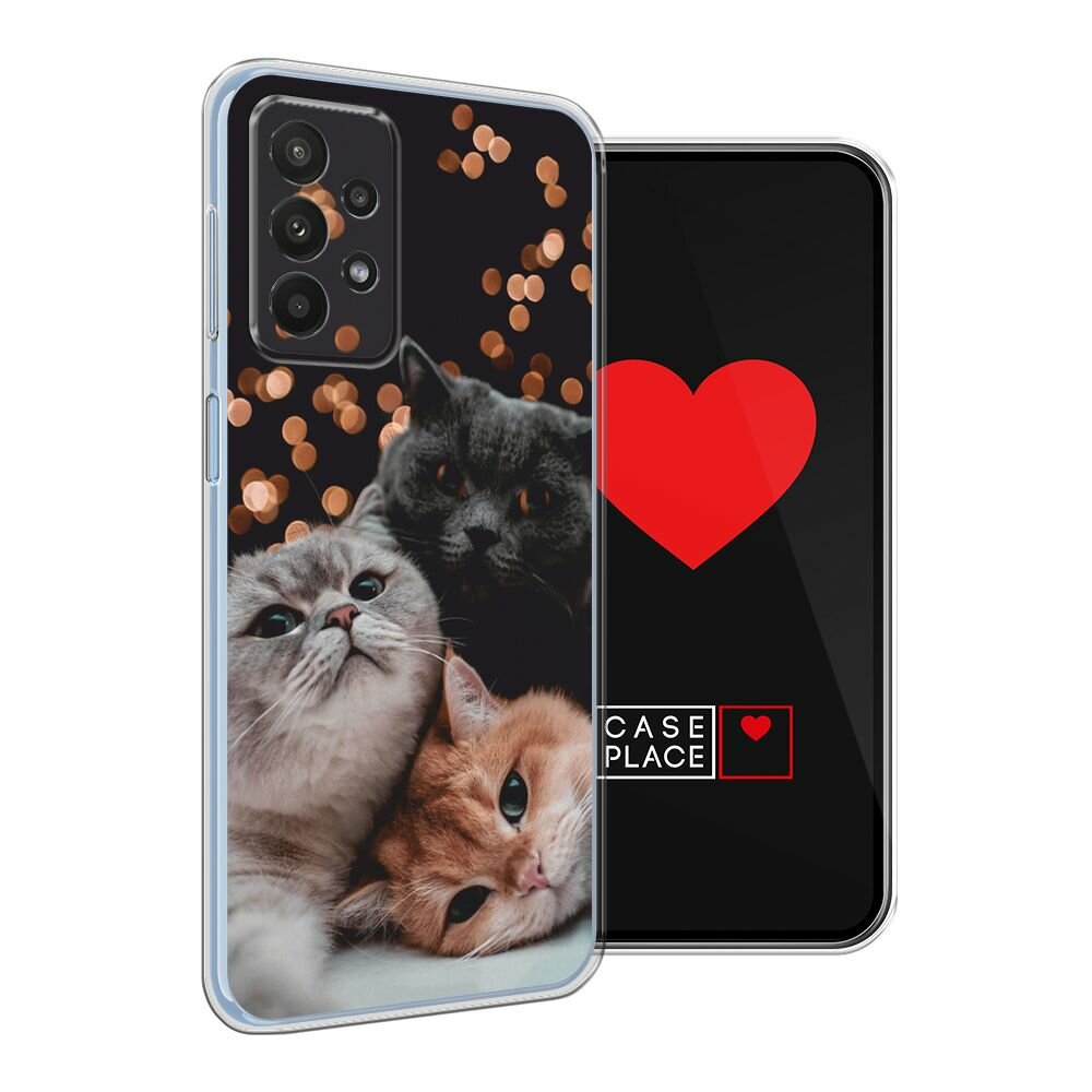 Чехол на Samsung Galaxy A23 / Самсунг Галакси А23 с принтом "Кошачьи обнимашки" — фото 1