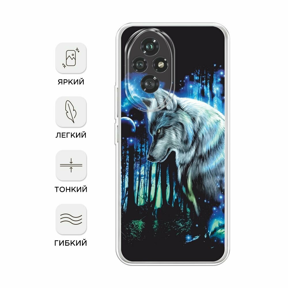 Силиконовый чехол на Honor 200 / Хонор 200 с принтом "Сказочный волк" — фото 1