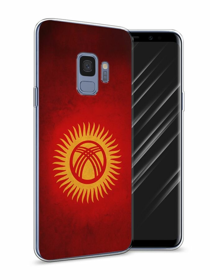 Чехол на Samsung Galaxy S9 / Самсунг Галакси С9 с принтом "Флаг Киргизии"