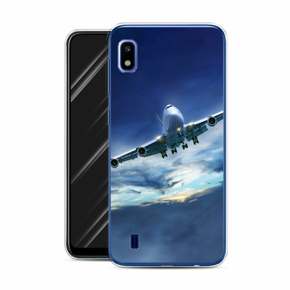 Чехол на Samsung Galaxy A10 / Самсунг Галакси А10 с принтом "Самолет в небе" — фото 1