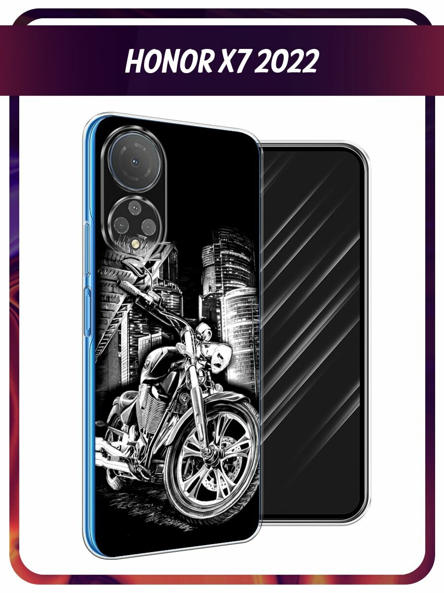Чехол на Honor X7 2022 / Хонор Х7 2022 с принтом "Крутой байк"