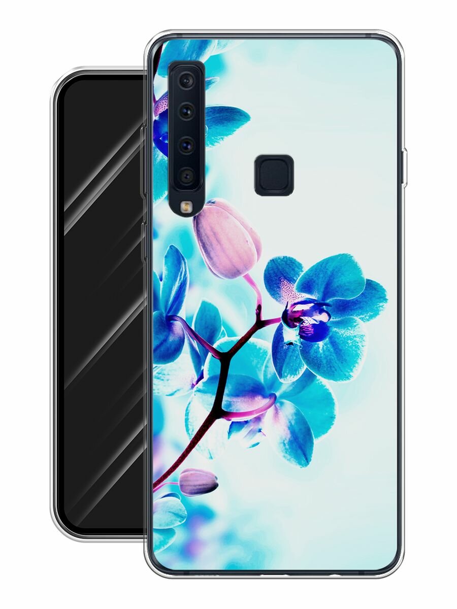 Чехол на Samsung Galaxy A9 2018 / Самсунг Галакси А9 2018 с принтом "Голубая орхидея" — фото 1