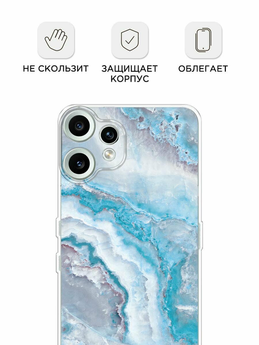 Чехол на CMF Phone 2 Pro / CMF Фон 2 Про с принтом "Нежно-голубой мрамор" — фото 1